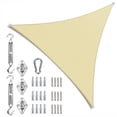 ColourTree Beige Triangle Sun Shade Sail Canopy with Hardware Kit - UV ...