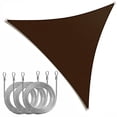 ColourTree Brown Triangle Sun Shade Sail Canopy with 3 Steel Cables ...