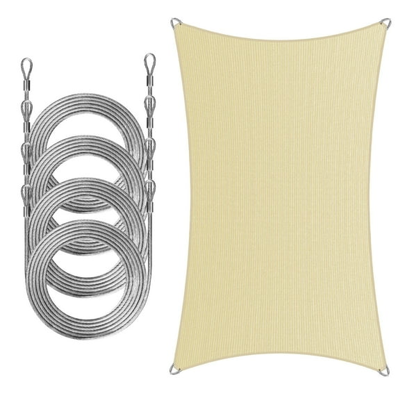 ColourTree Commercial-Grade Pro Ring Sun Shade Sail with 4 Steel Cables ...