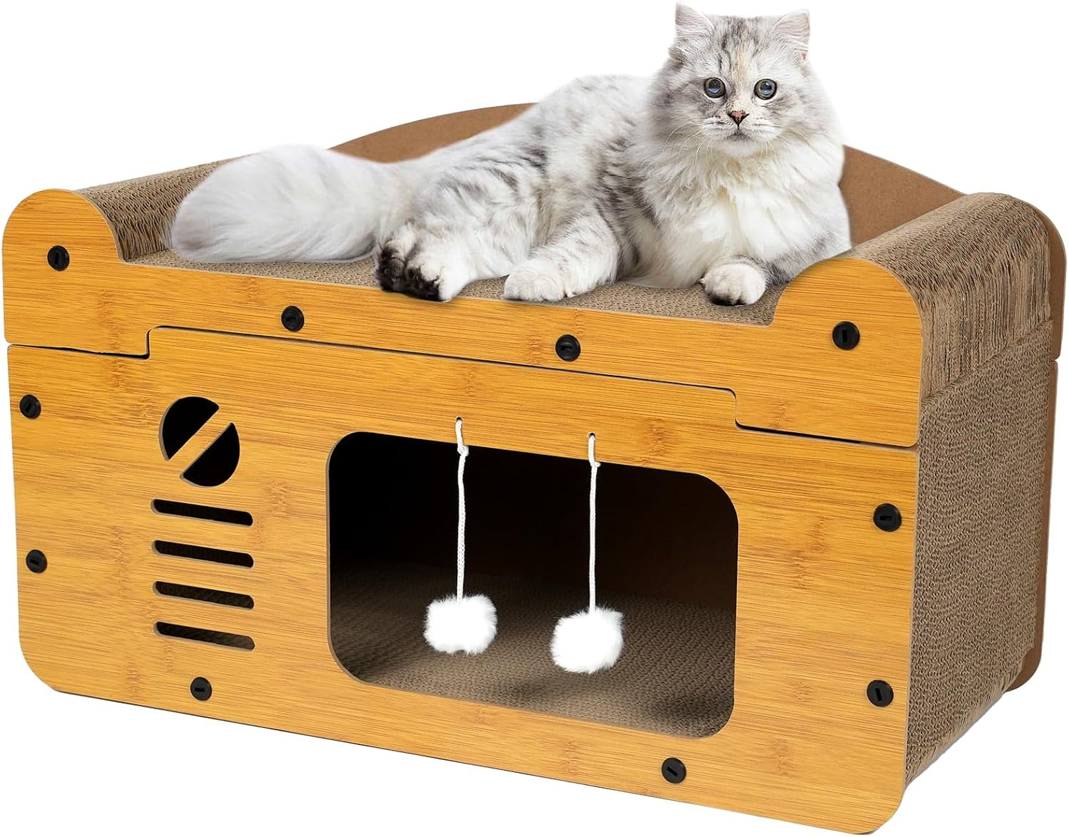 ColourTree【Double-Sided Delight】 Extra-Large Cardboard Cat House ...