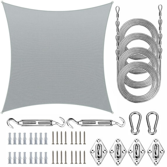 ColourTree Gray Rectangle Sun Shade Sail Canopy with Hardware Kit ...