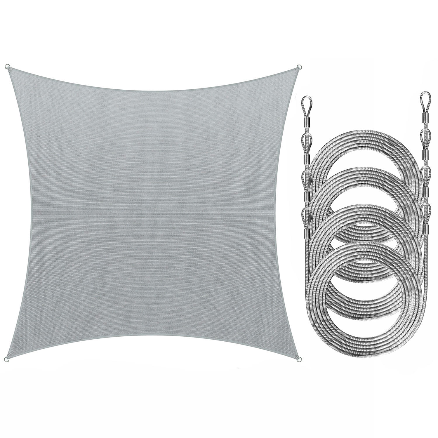 ColourTree Gray Rectangle Sun Shade Sail Canopy with 4 Steel Cables ...