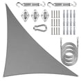 ColourTree Gray Triangle Sun Shade Sail Canopy with Hardware Kit ...