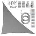 ColourTree Gray Triangle Sun Shade Sail Canopy with Hardware Kit Winch ...