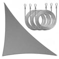 ColourTree Gray Triangle Sun Shade Sail Canopy with 3 Steel Cables - UV ...
