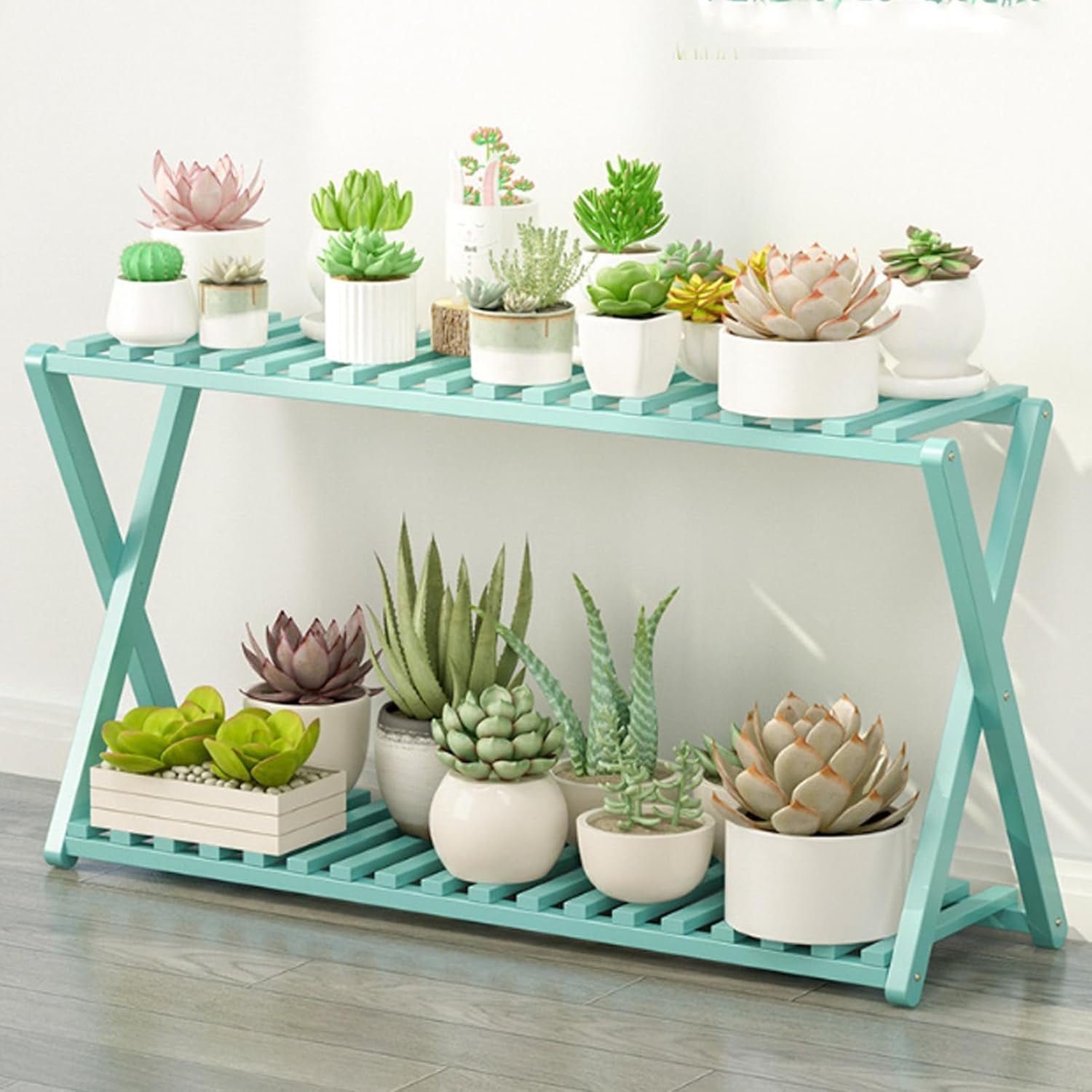 ColourTree Green 40 Inch 2-Tier Installable Bamboo Plant Stand, 2 Tier ...