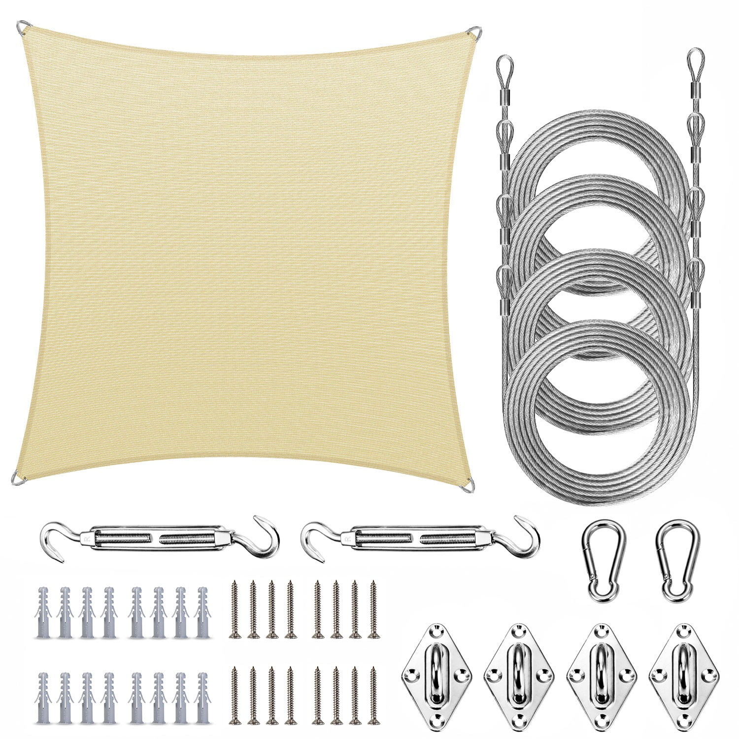 ColourTree Heavy Duty Rectangle Pro Ring Sun Shade Sail with Hardware ...