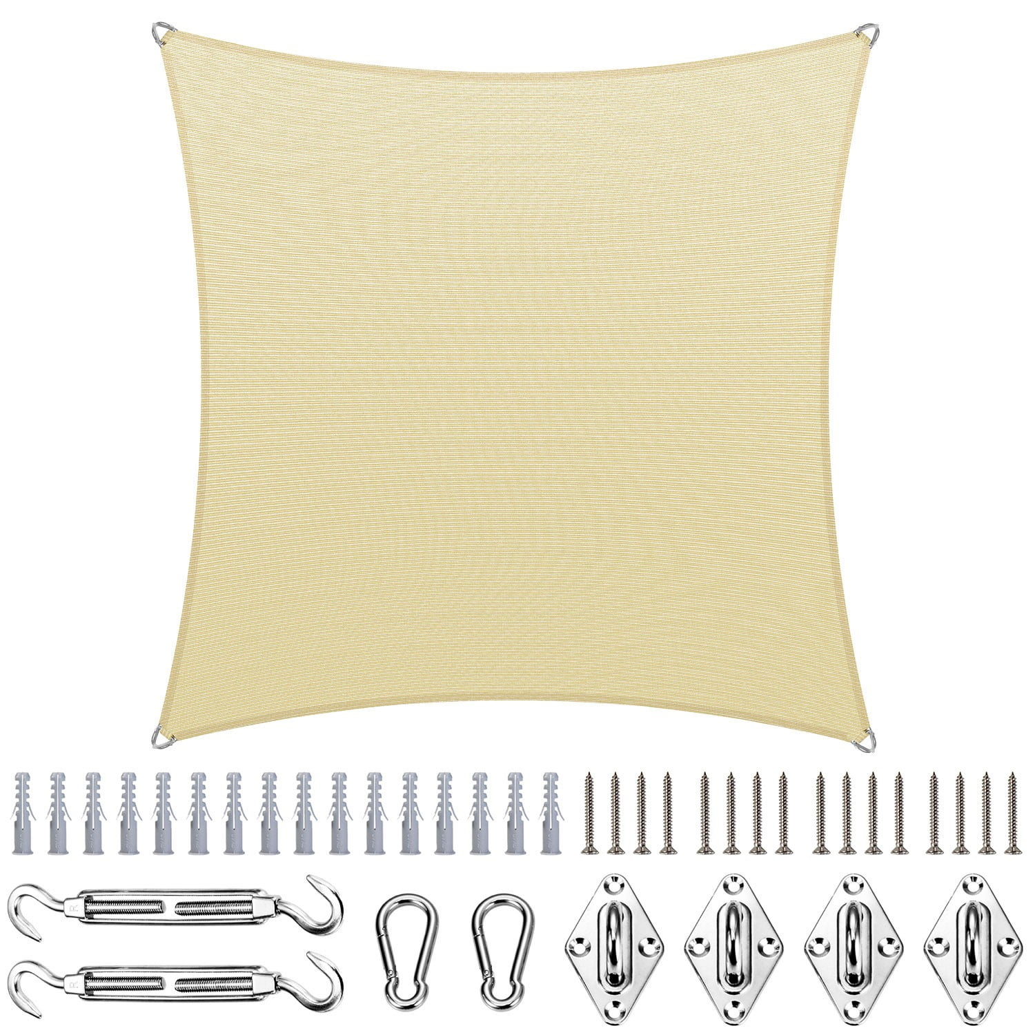 ColourTree Heavy Duty Rectangle Pro Ring Sun Shade Sail with Hardware ...