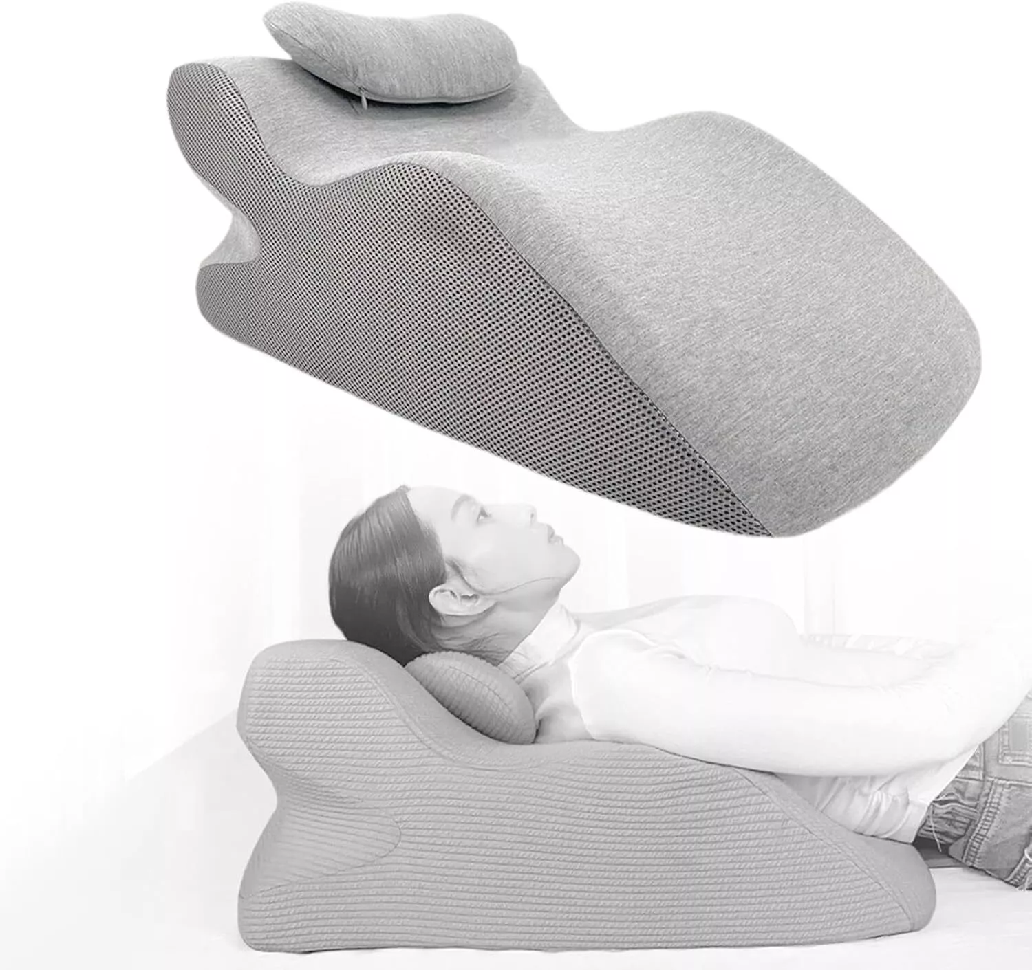 ColourTree Light Grey Adult Ergonomic Memory Foam Bed Triangle Wedge ...