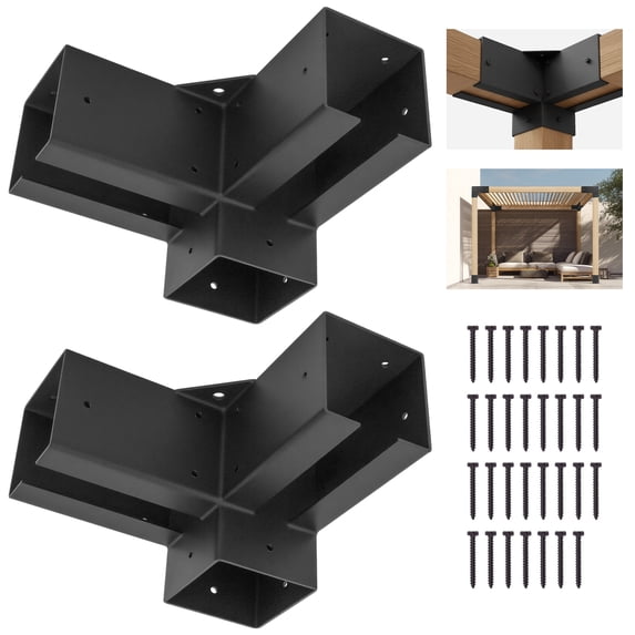 ColourTree Metal Pergola Kit with 3-Way Corner Brackets for 4" x 4 ...
