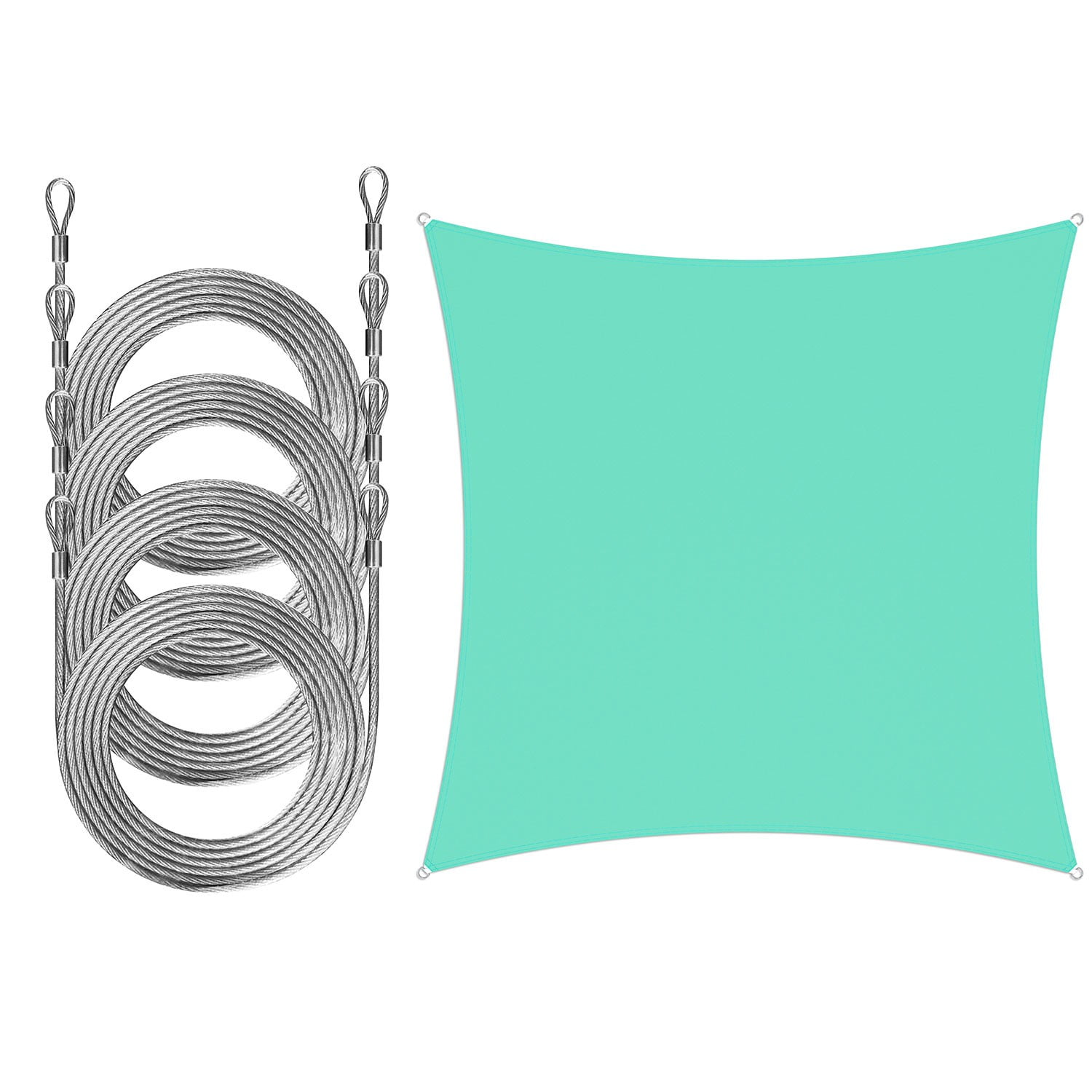 ColourTree Rectangle Sun Shade Sail with 4 Steel Cables - 95% UV Block ...