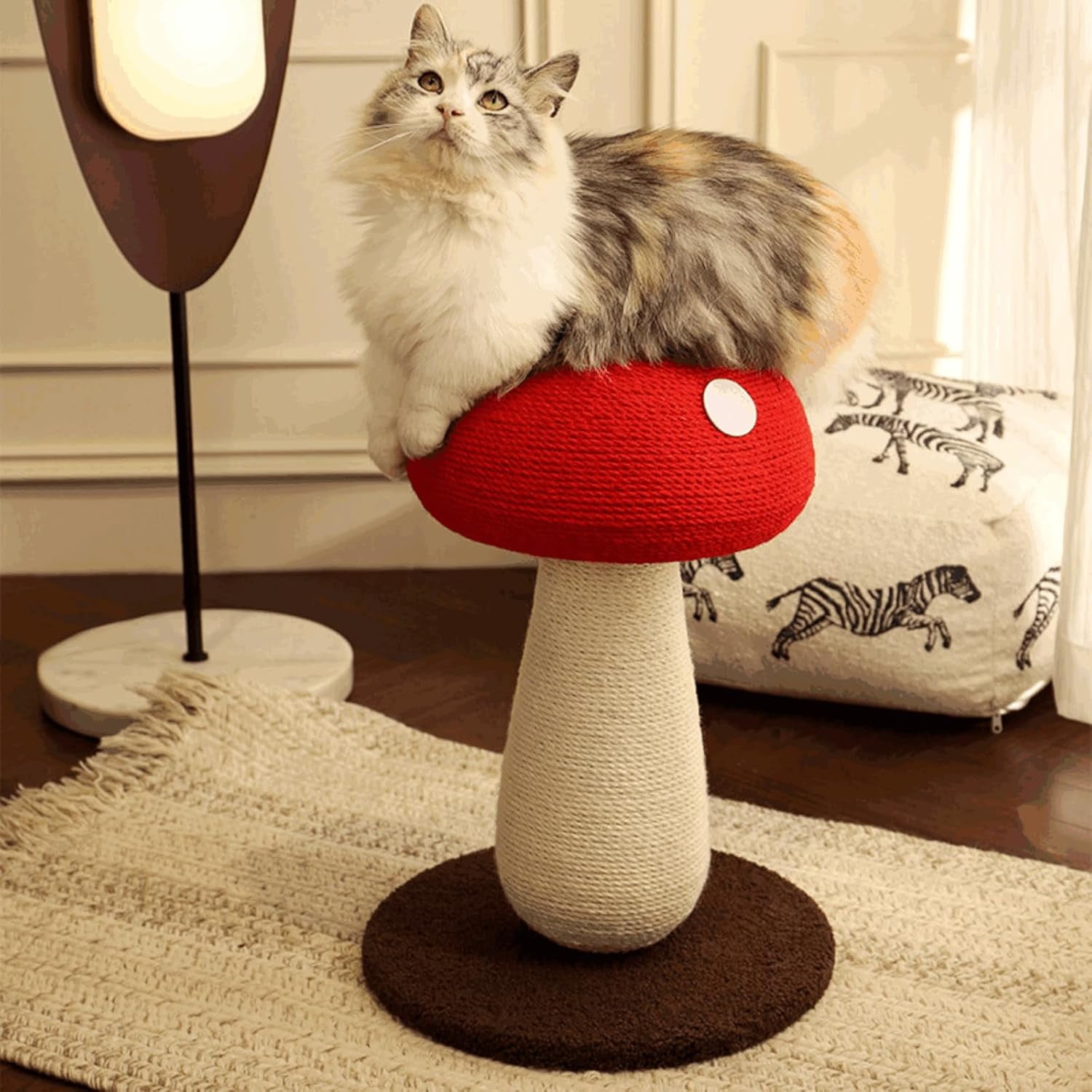 ColourTree Red Adorable Mushroom Cat Scratching Post, Cat Toys for ...