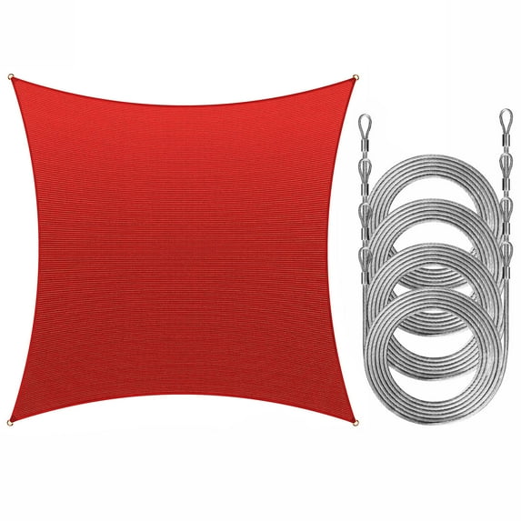 ColourTree Red Rectangle Sun Shade Sail Canopy with 4 Steel Cables - UV ...