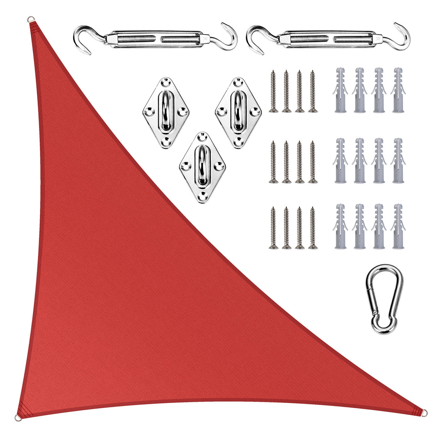 ColourTree Red Triangle Sun Shade Sail Canopy with Hardware Kit - UV ...