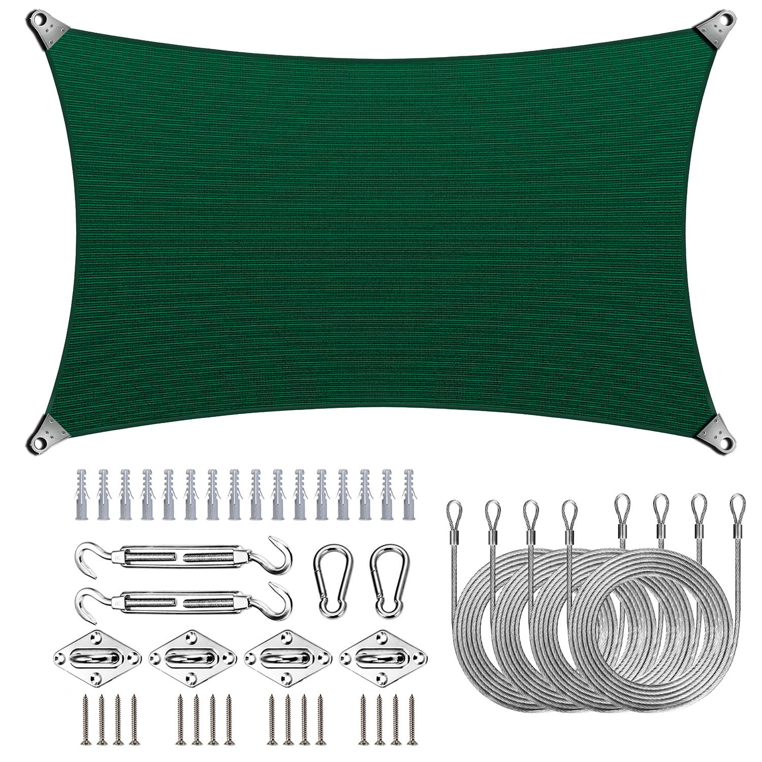 ColourTree Super Ring Rectangle Sun Shade Sail With 10 Inch Hardware ...