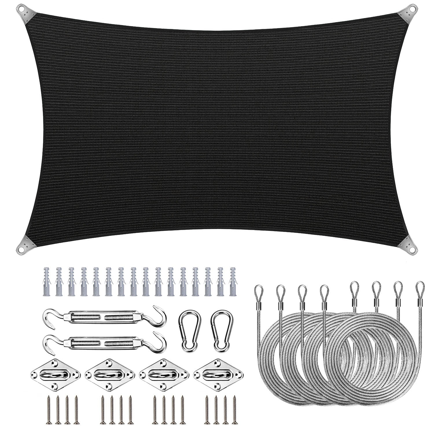 ColourTree Super Ring Rectangle Sun Shade Sail With 10 Inch Hardware ...