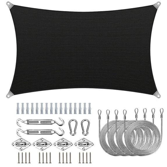 ColourTree Super Ring Rectangle Sun Shade Sail With 10 Inch Hardware ...