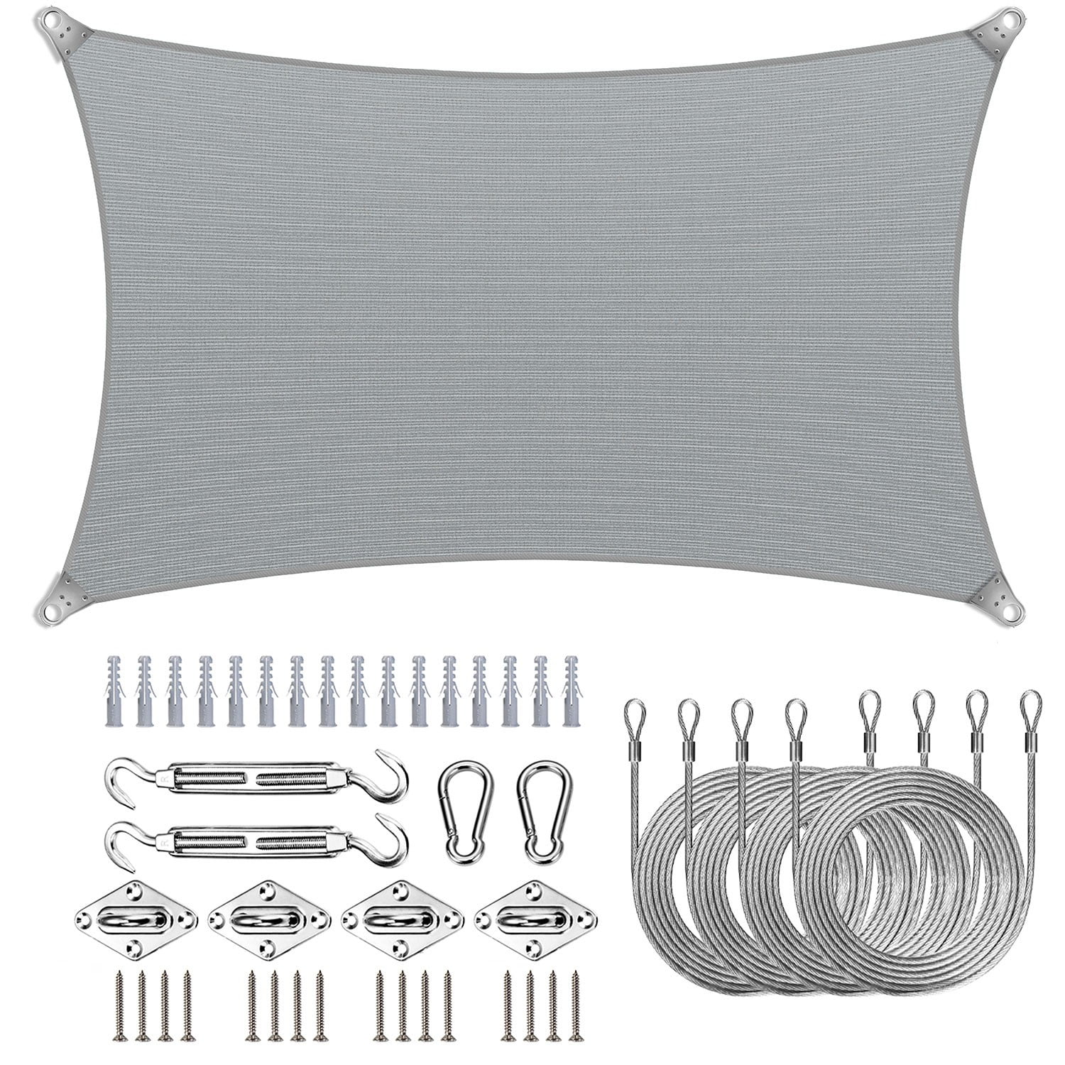 ColourTree Super Ring Rectangle Sun Shade Sail With 10 Inch Hardware ...