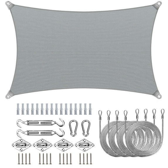 ColourTree Super Ring Rectangle Sun Shade Sail With 10 Inch Hardware ...