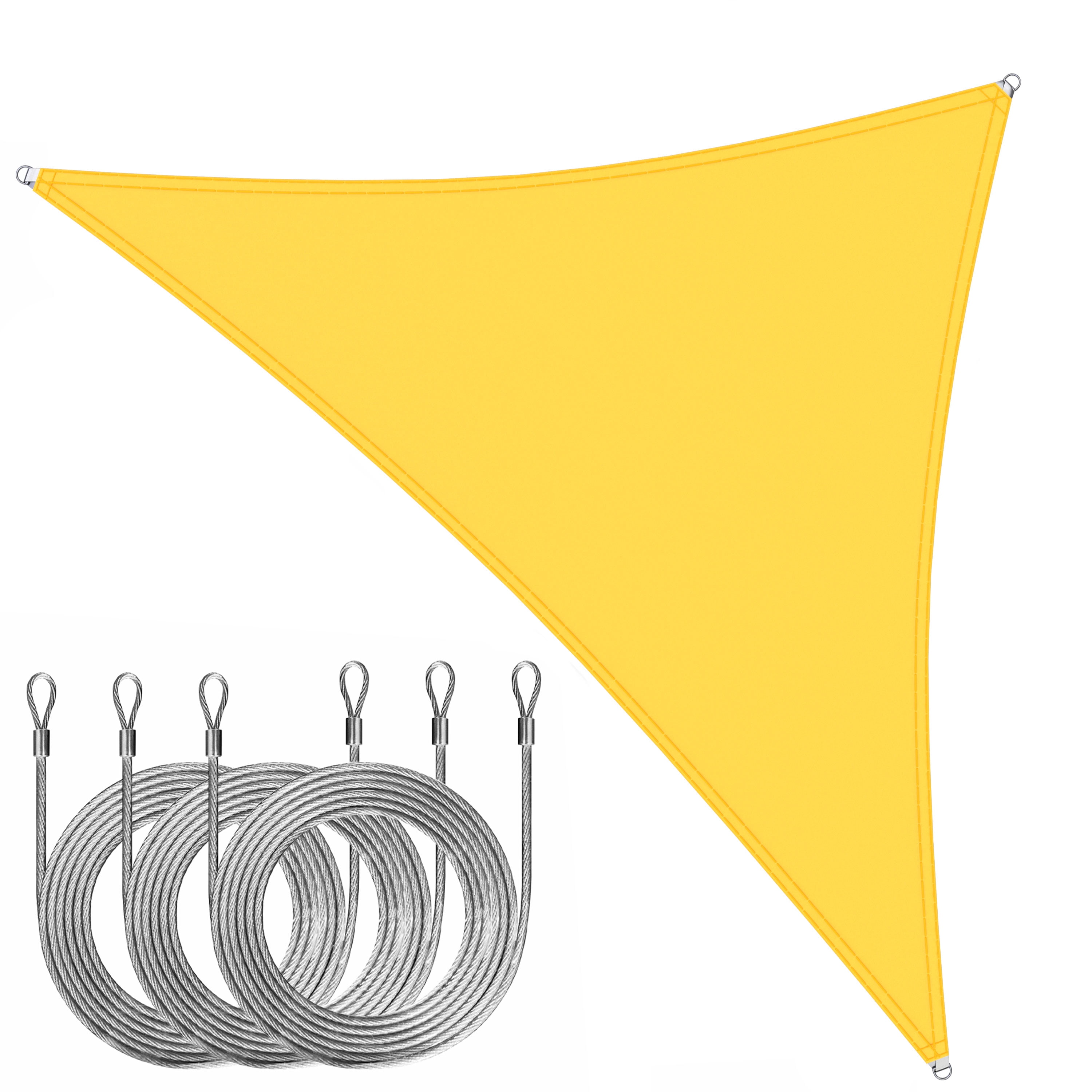 ColourTree Triangle Sun Shade Sail with Steel Cables - 95% UV Block ...