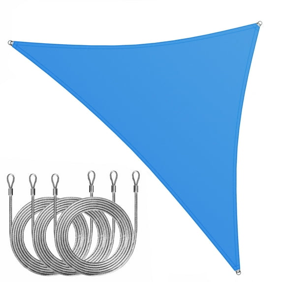 ColourTree Triangle Sun Shade Sail with Steel Cables - 95% UV Block ...