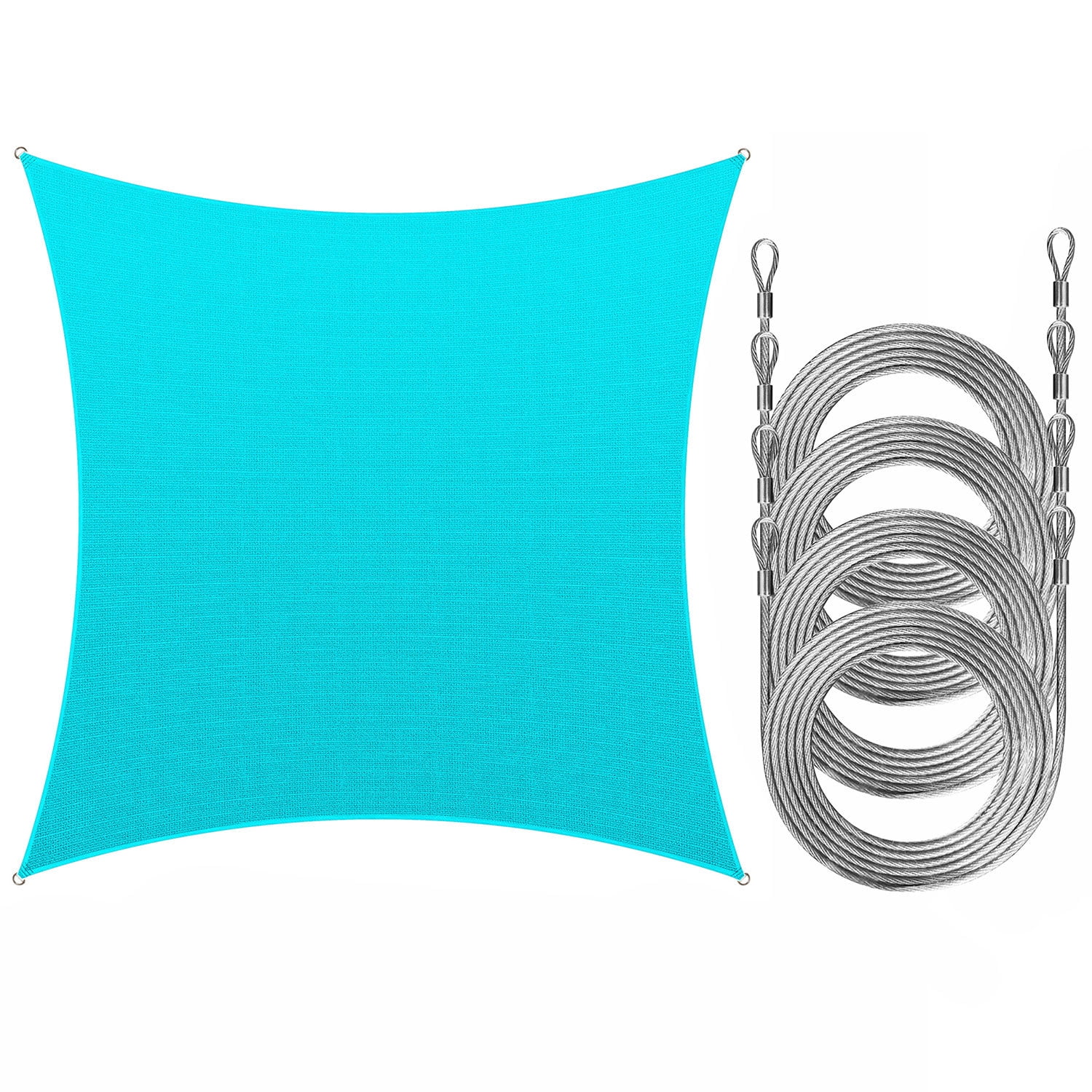 ColourTree Turquoise Rectangle Sun Shade Sail Canopy with 4 Steel ...