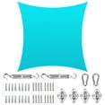 ColourTree Turquoise Rectangle Sun Shade Sail Canopy with Hardware Kit ...