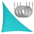 ColourTree Turquoise Triangle Sun Shade Sail Canopy with 3 Steel Cables ...