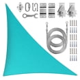 ColourTree Turquoise Triangle Sun Shade Sail Canopy with Hardware Kit ...