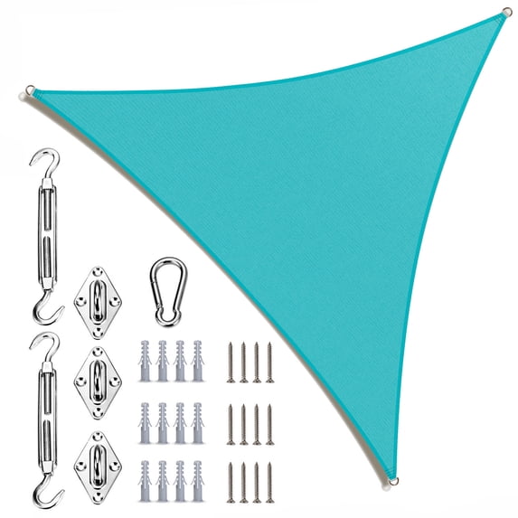 ColourTree Turquoise Triangle Sun Shade Sail Canopy with Hardware Kit ...