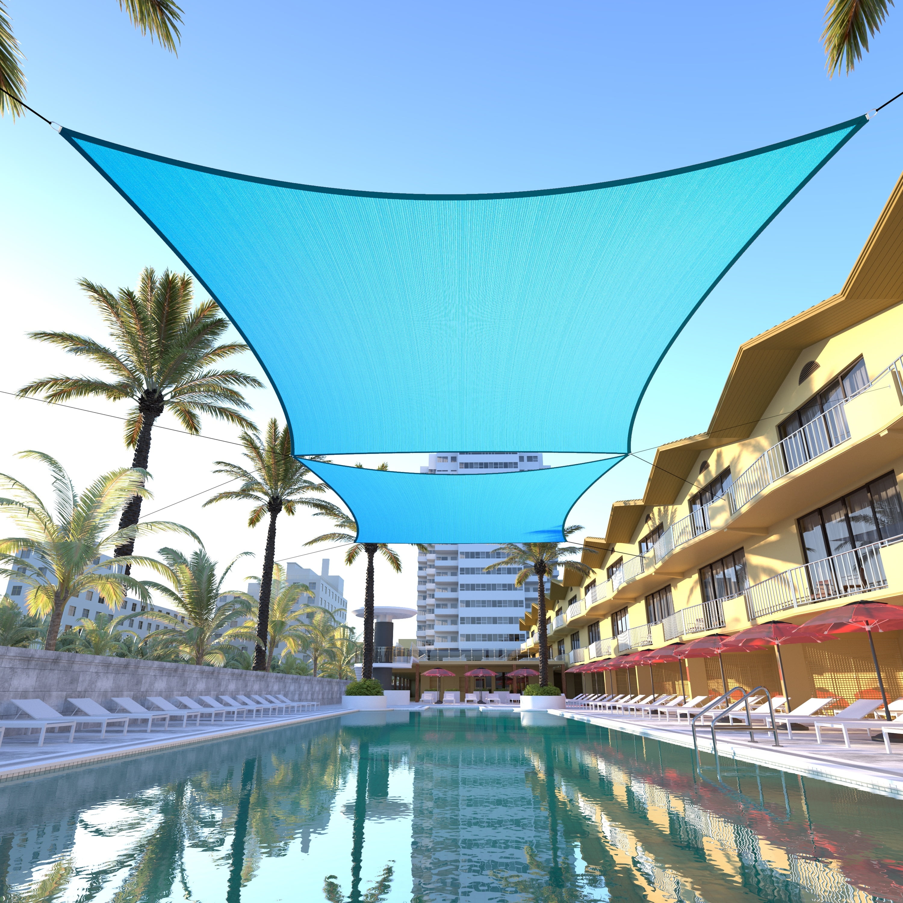 ColourTreeUSA Rectangle Sun Shade Sail HDPE Mesh Fabric Screen Canopy ...