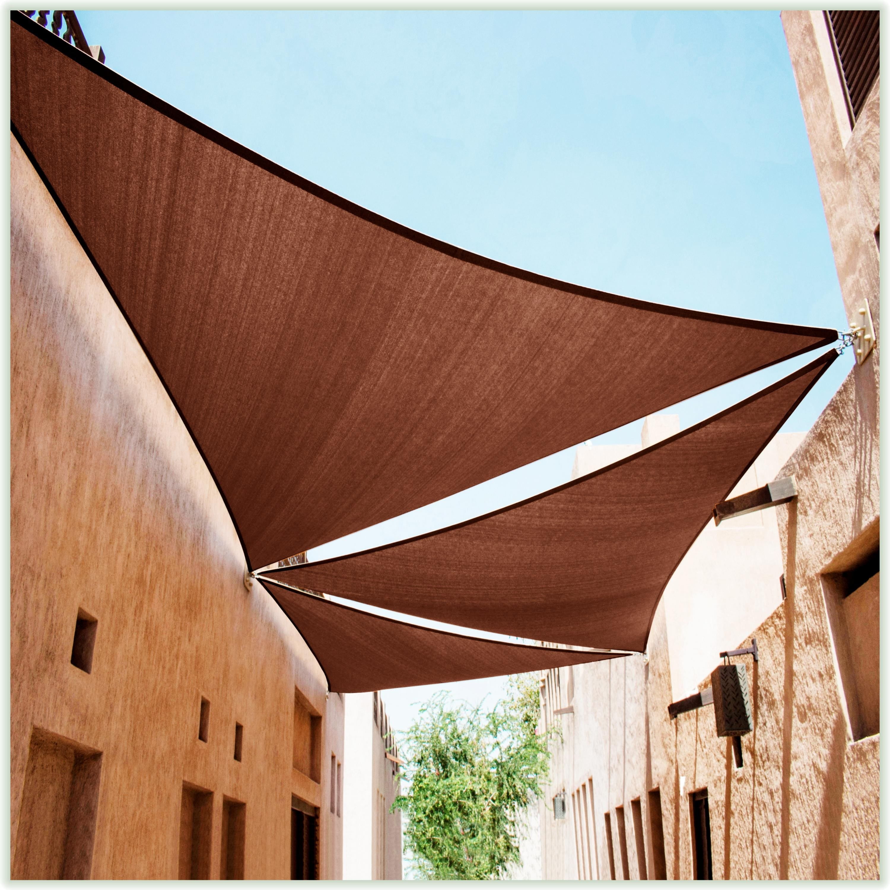 ColourTreeUSA Right Triangle Sun Shade Sail HDPE Mesh Fabric Screen ...