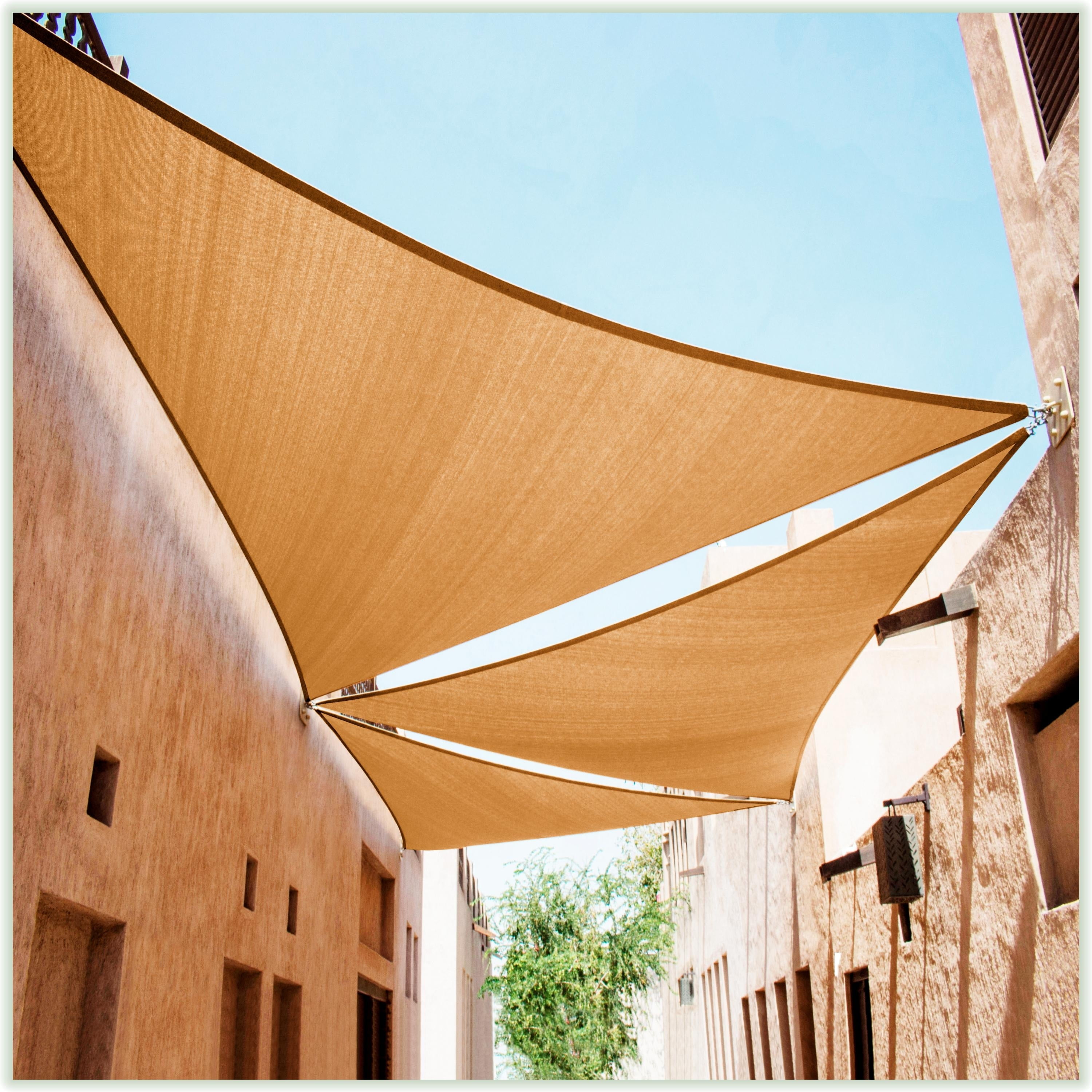 ColourTreeUSA Right Triangle Sun Shade Sail HDPE Mesh Fabric Screen ...