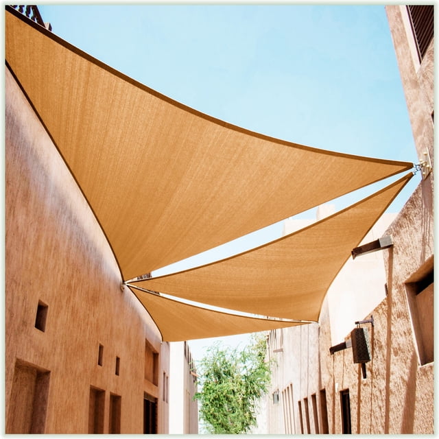ColourTreeUSA Right Triangle Sun Shade Sail HDPE Mesh Fabric Screen ...