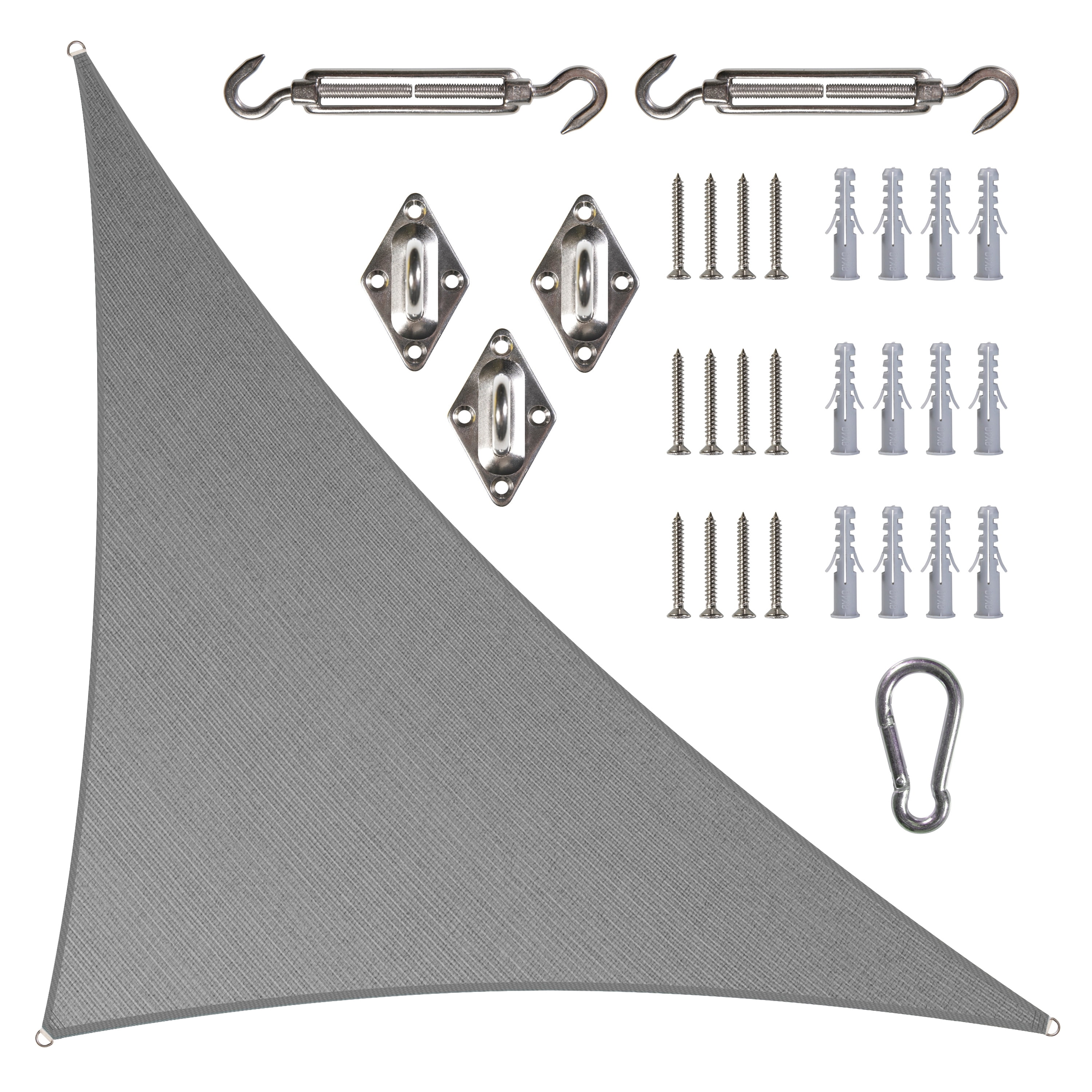 ColourTreeUSA Right Triangle Sun Shade Sail w/Hardware Installation Kit ...