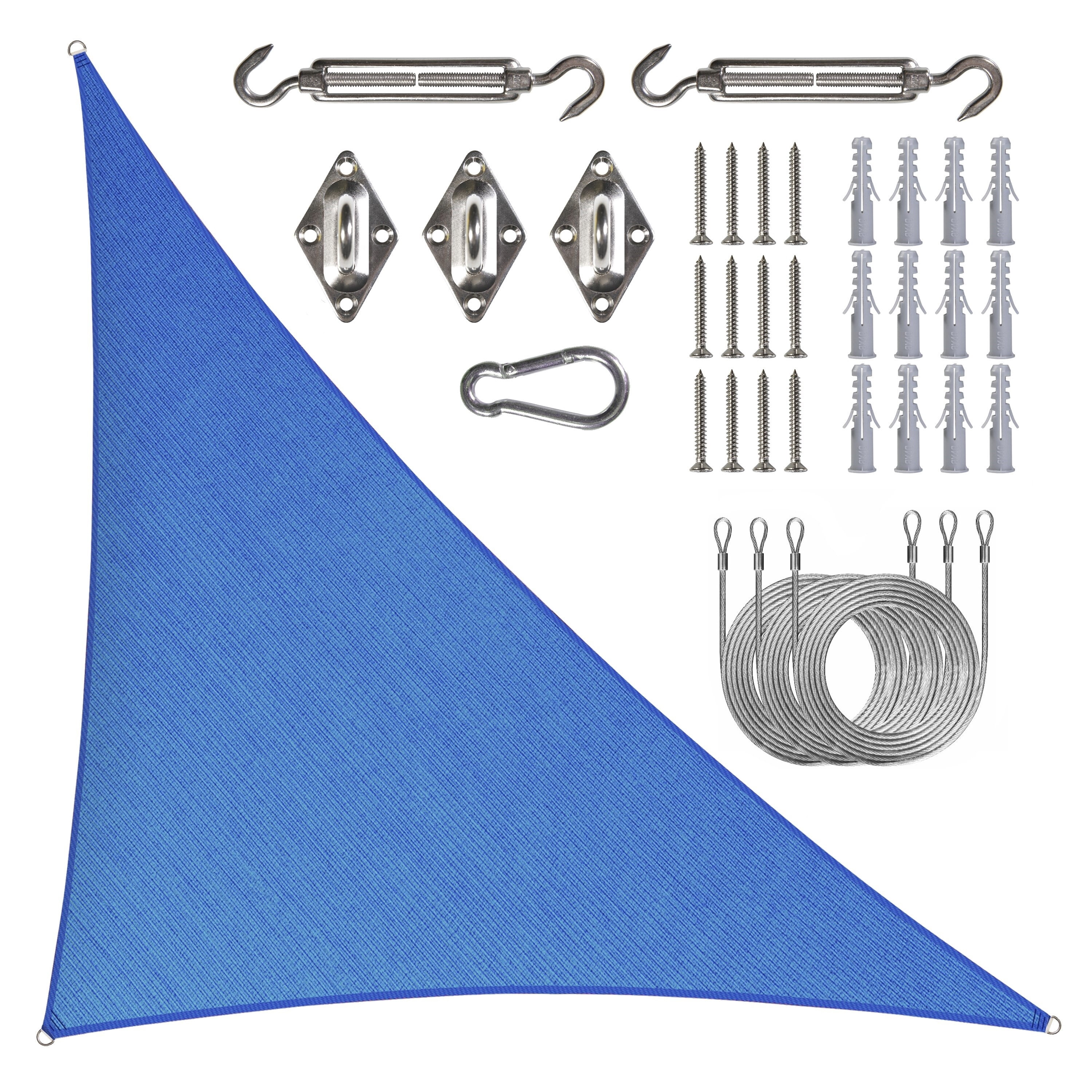 ColourTreeUSA Right Triangle Sun Shade Sail w/Hardware Kit + Cable ...