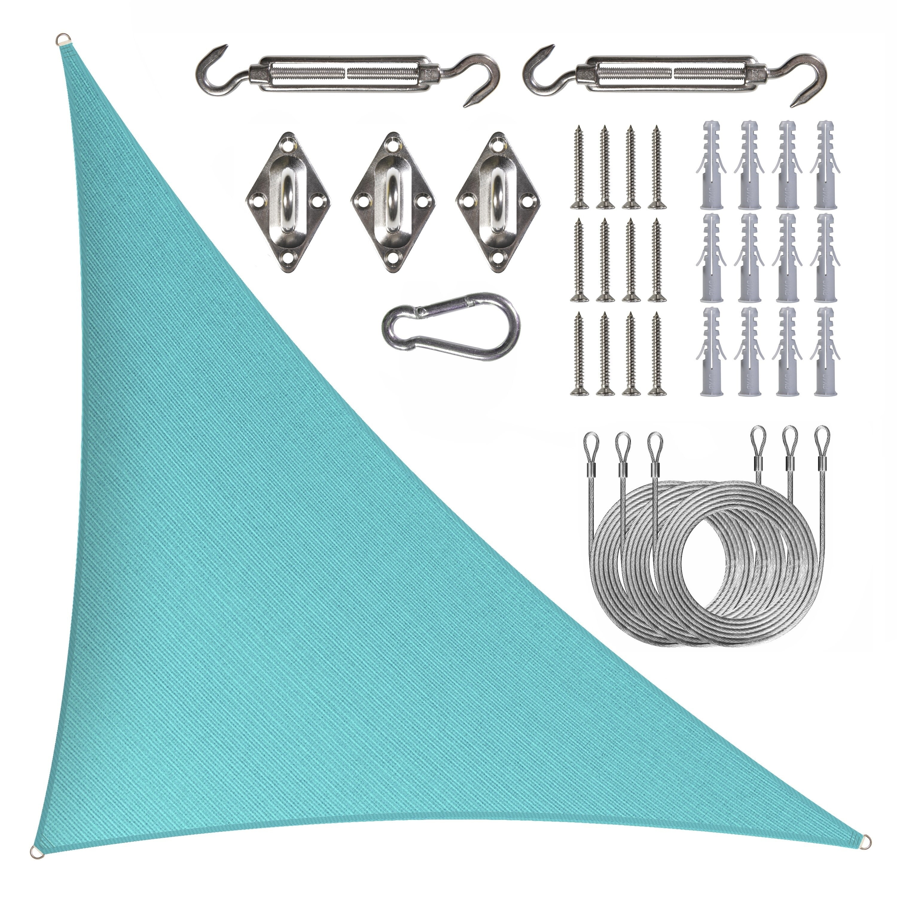 ColourTreeUSA Right Triangle Sun Shade Sail w/Hardware Kit + Cable ...