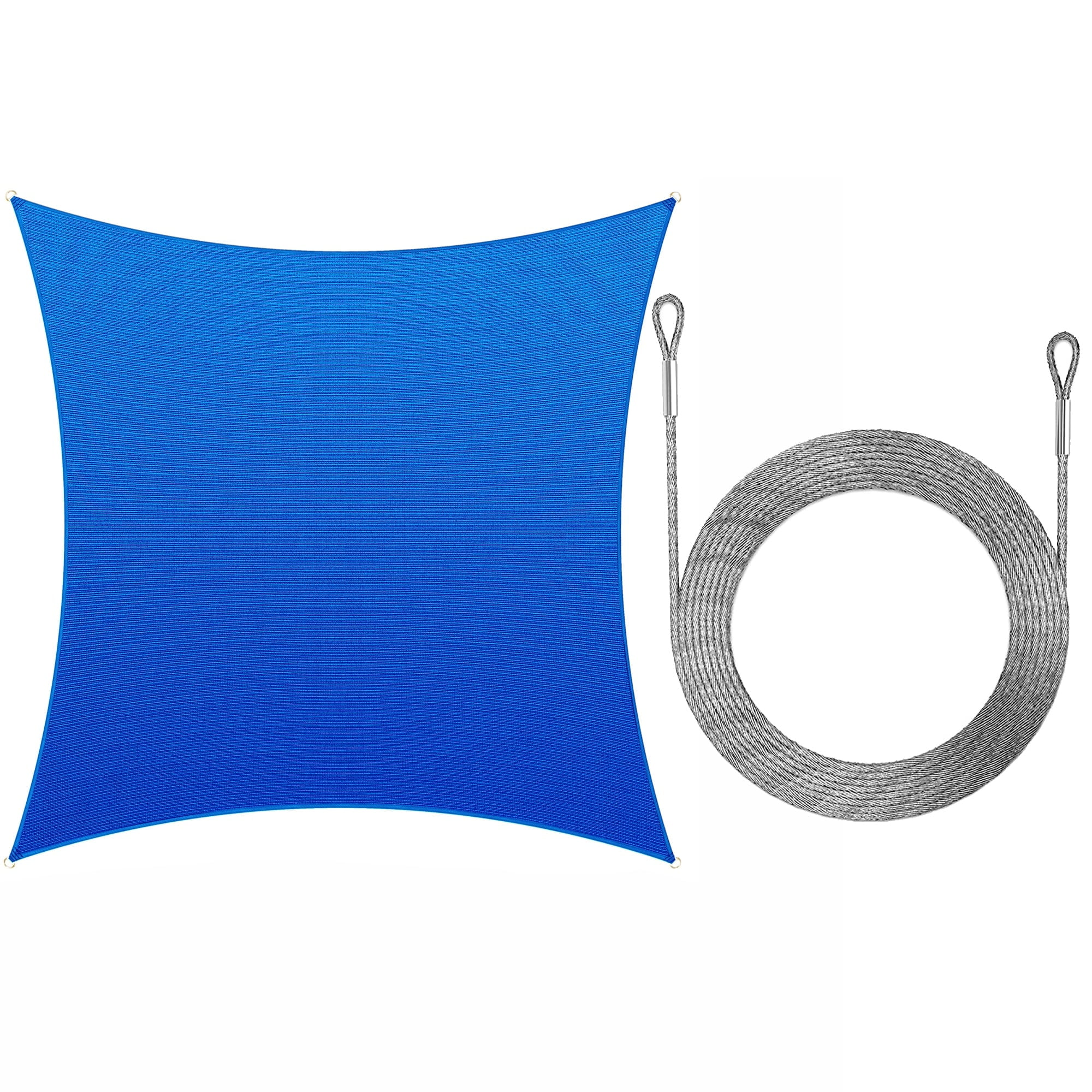 ColourTreeUSA Square Sun Shade Sail w/Cable Ropes HDPE Mesh Fabric ...