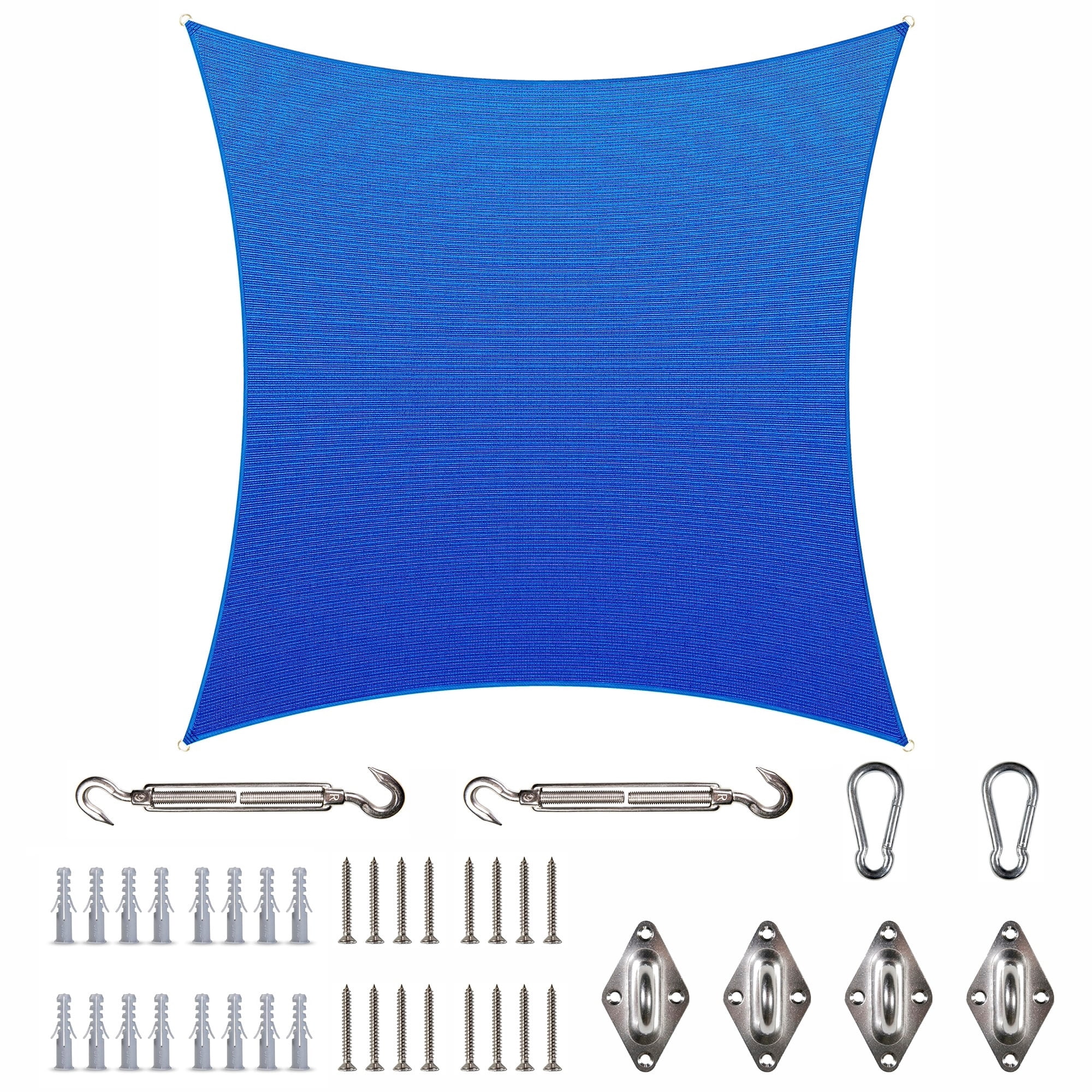 ColourTreeUSA Square Sun Shade Sail w/Hardware Installation Kit 10' x ...