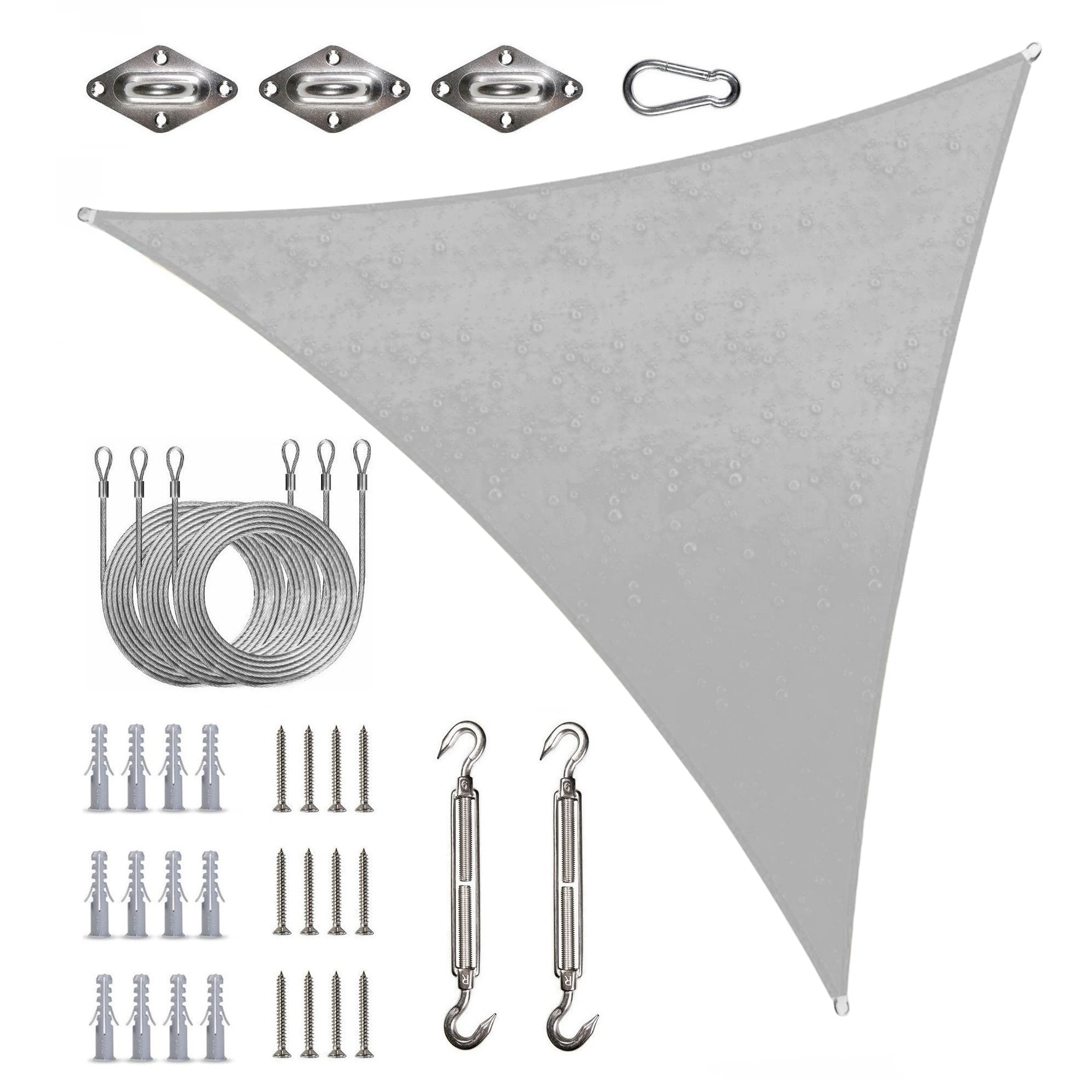 ColourTreeUSA Waterproof Triangle Sun Shade Sail w/Hardware ...