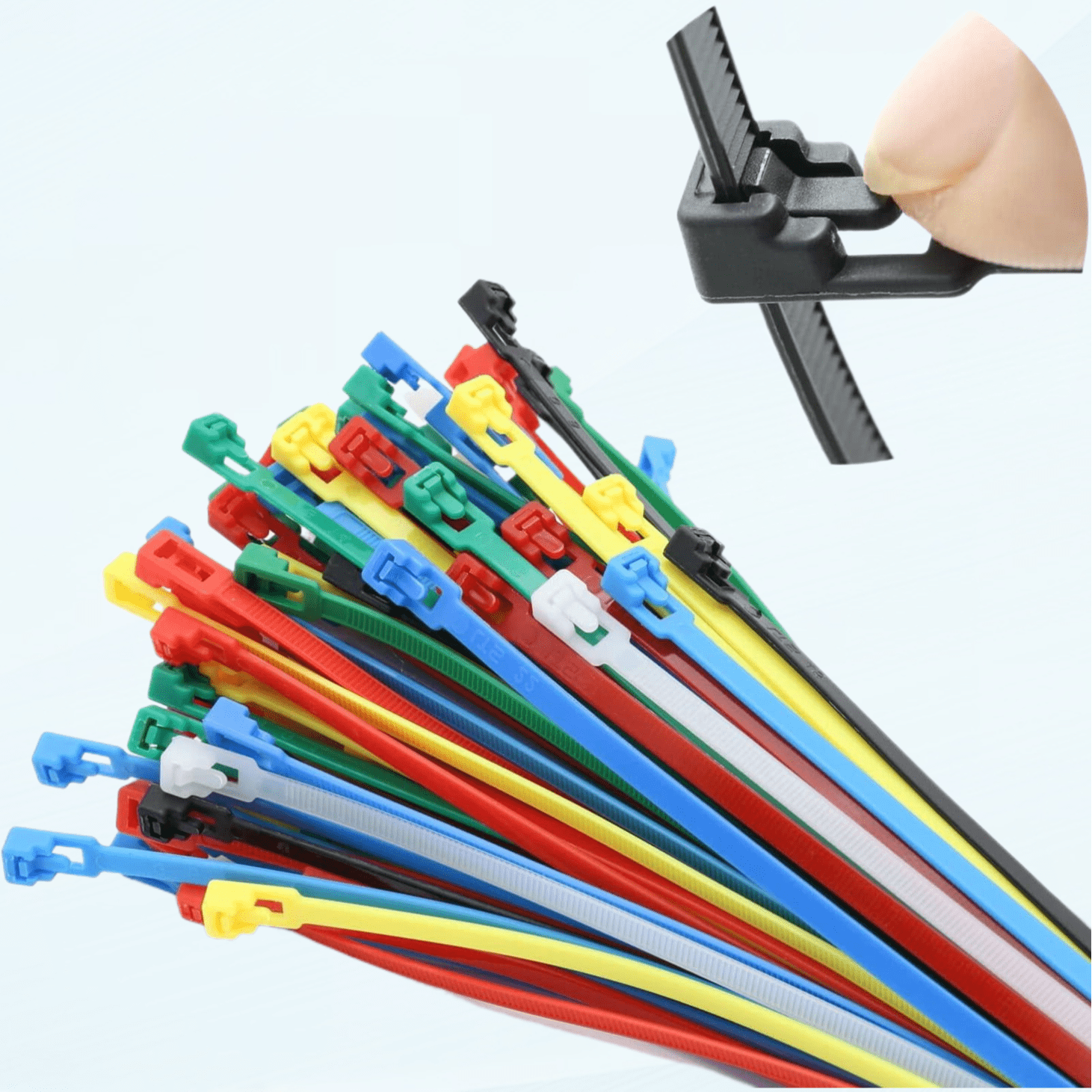Coloured Cable Ties 200mm, 8" Reusable Zip Ties- Heavy Duty Plastic Cable Ties-100pcs - Walmart.com