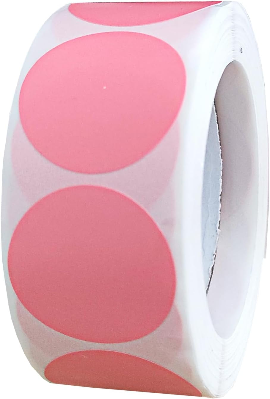Coloured Dot Stickers 500 Pcs 25mm Pink Self Adhesive Circle Sticky Dot ...