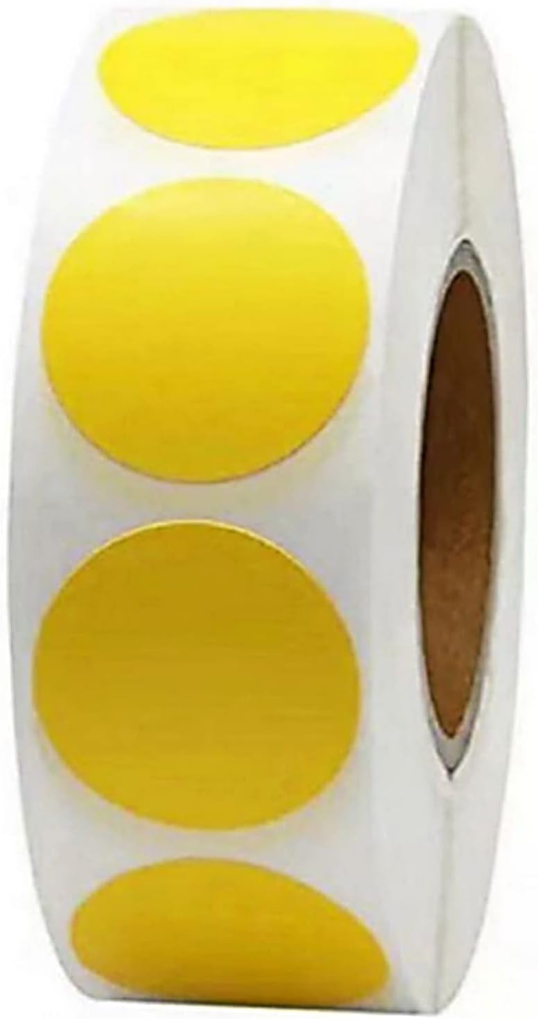 Coloured Dot Stickers 500 Pcs 25mm Yellow Self Adhesive Circle Sticky ...
