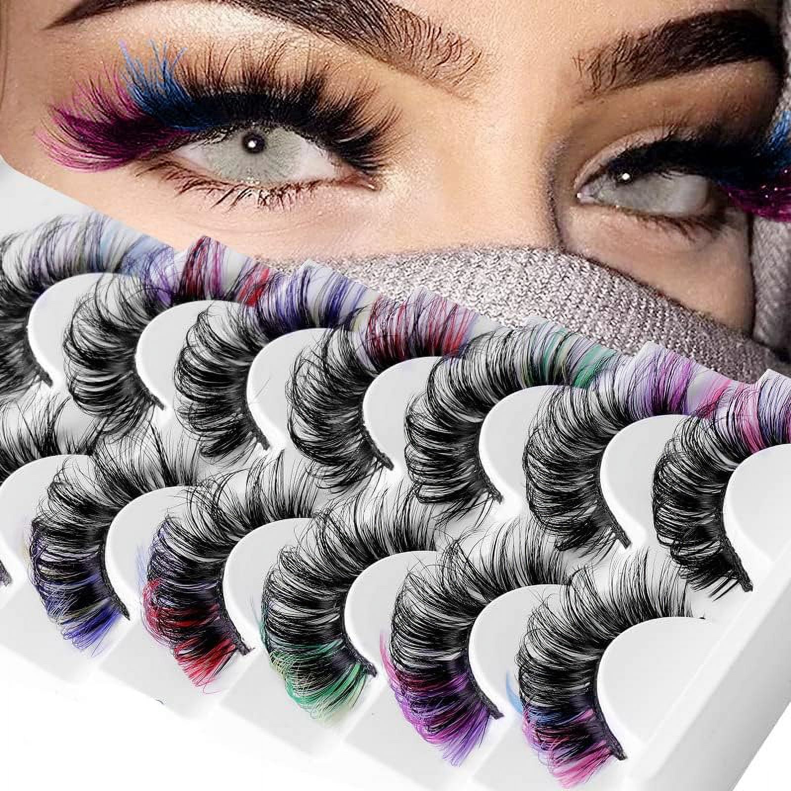 Coloured False Eyelashes Russian Strip LashesFalse Lashes Faux Mink ...