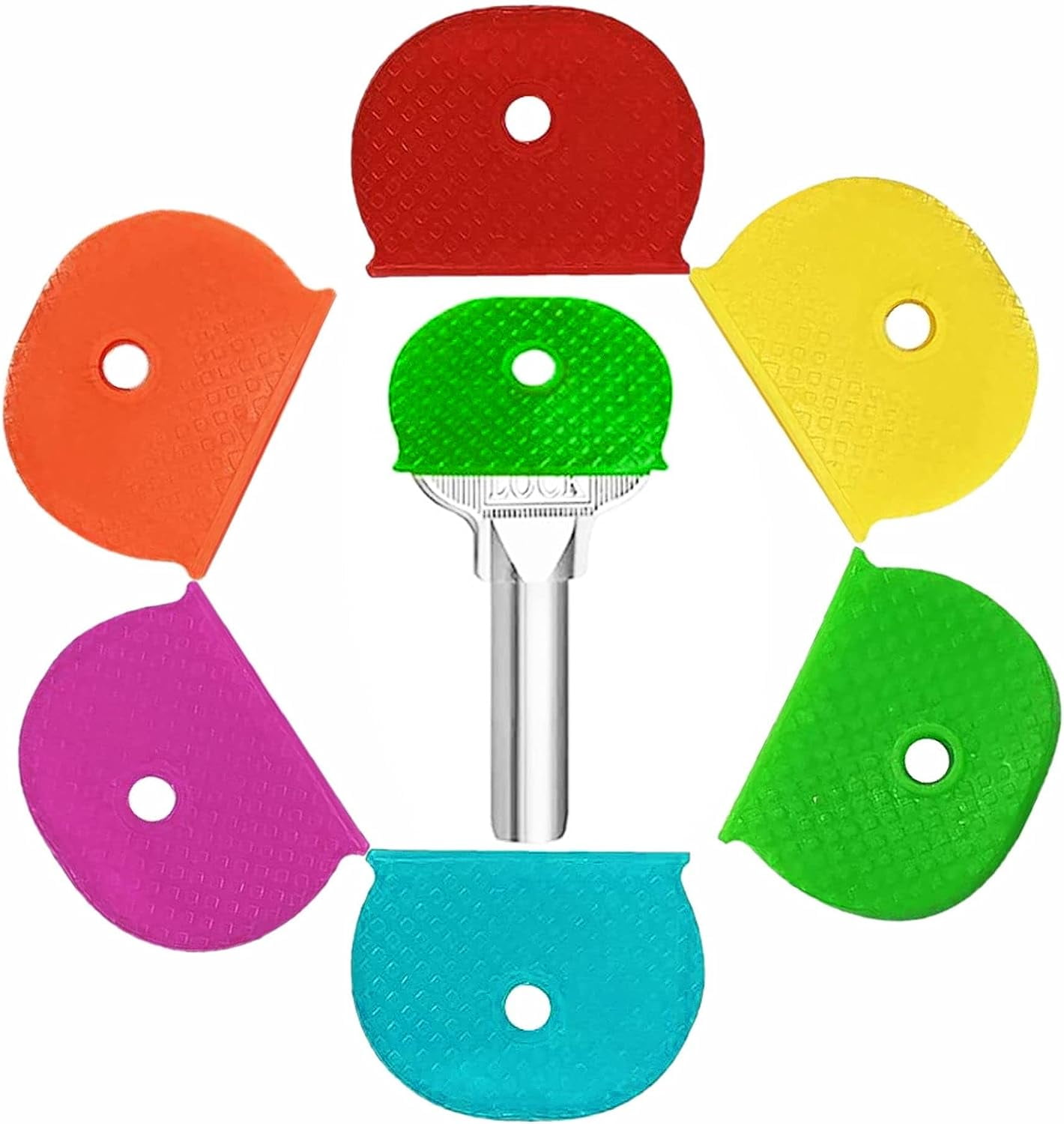 Coloured Key Caps Tags Set Flexible Key Covers Plastic Key Identifiers ...
