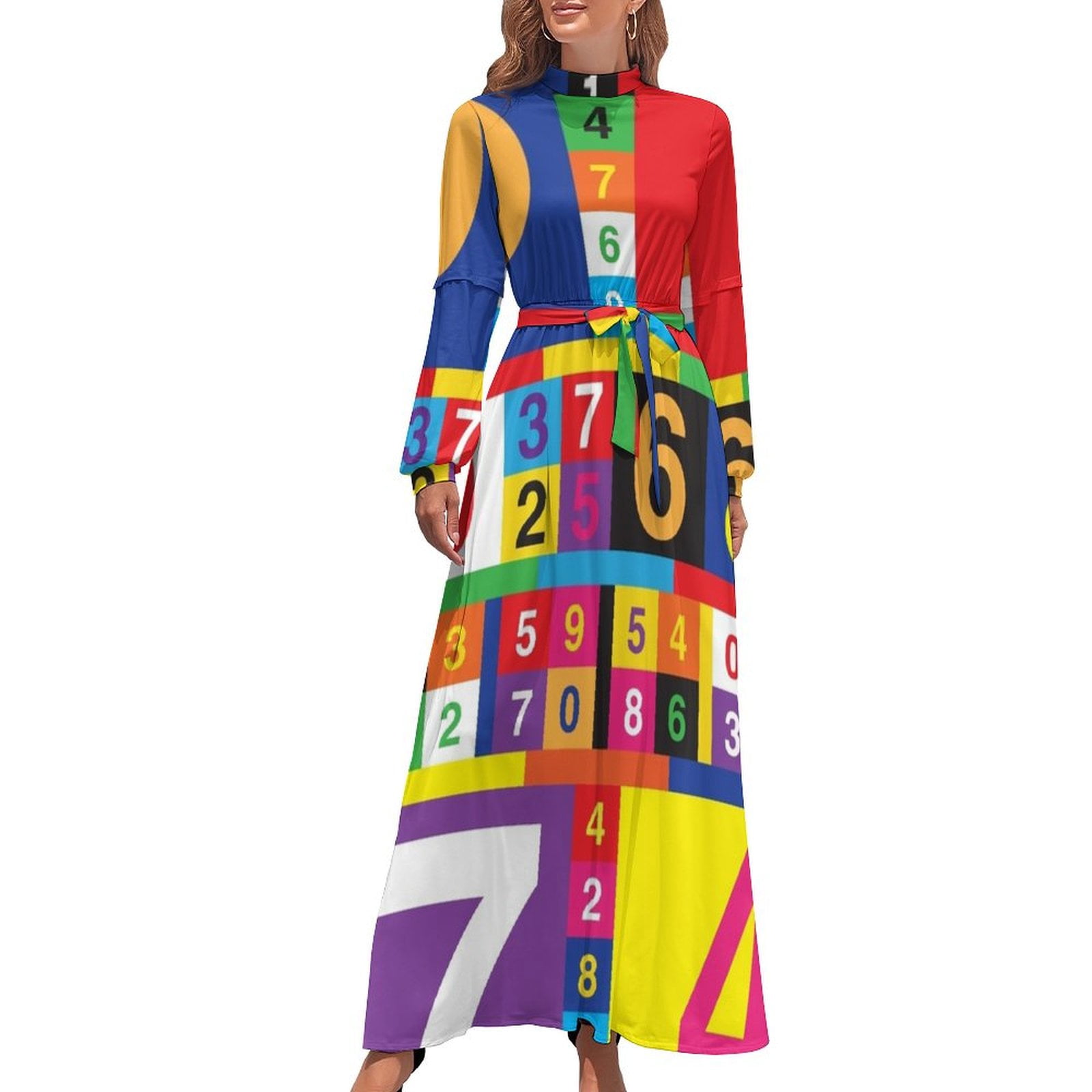 Coloured Numbers Long Dress luxury evening dress woman for wedding ...