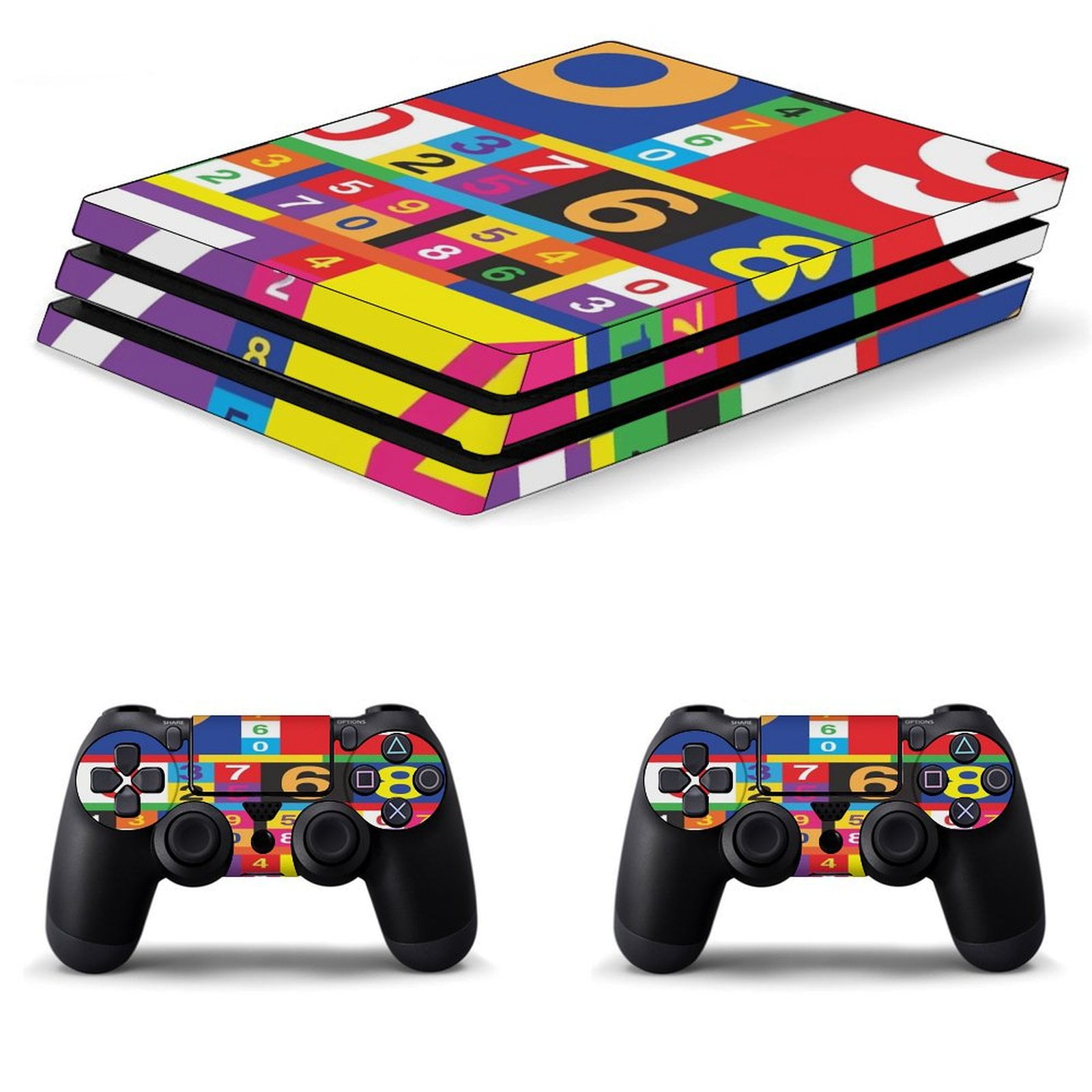 Coloured Numbers PS4/PS4 Pro/PS4 Slim Skin Sticker For Console And ...