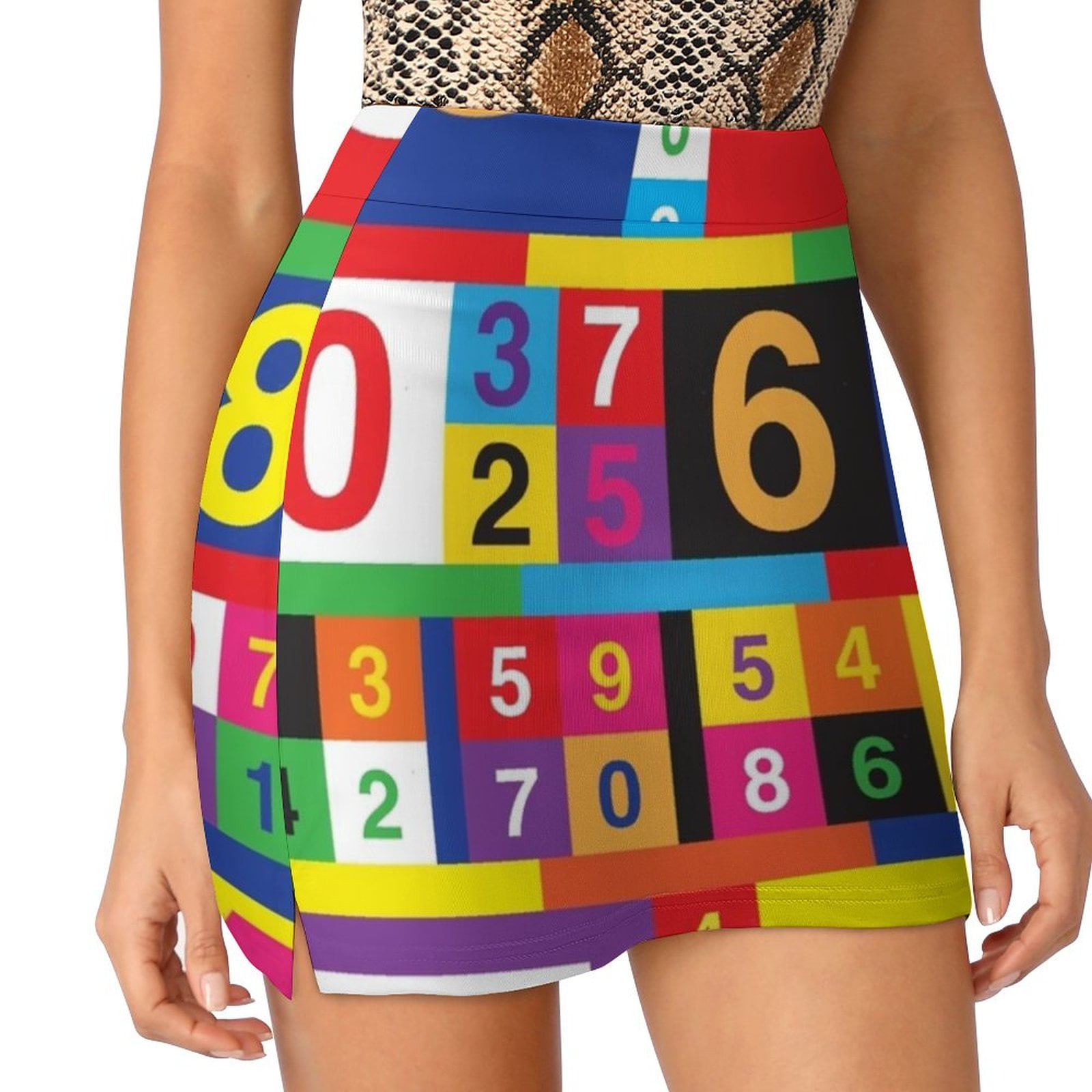 Coloured Numbers Skirts Woman Fashion 2025 Pant Skirt Mini Skirts ...