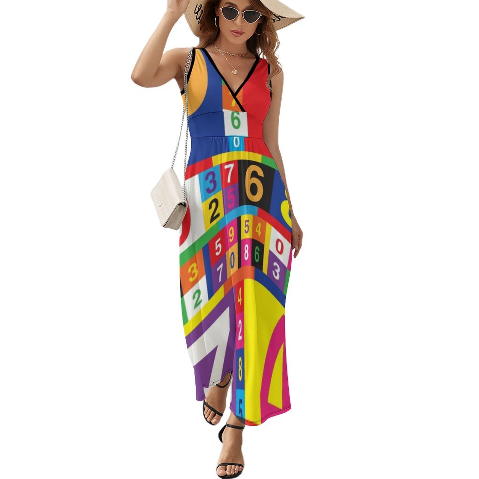 Coloured Numbers Sleeveless Dress summer dress woman 2024 dress for ...