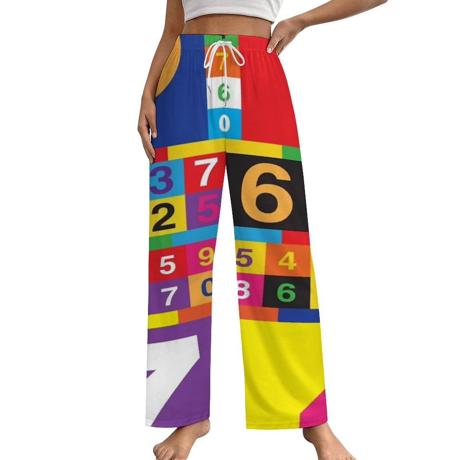 Coloured Numbers Women's Pajamas Pajama Pants Women's Sleepwear Lounge ...